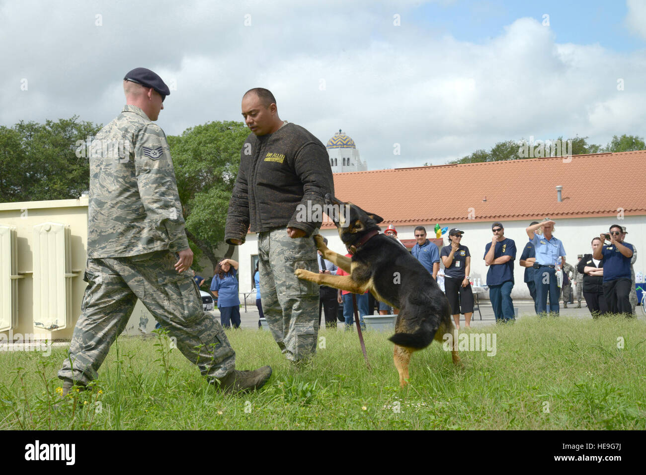 Staff Sgt. Michael Moore and decoy Technical Sgt. Michael Sengphradeth ...