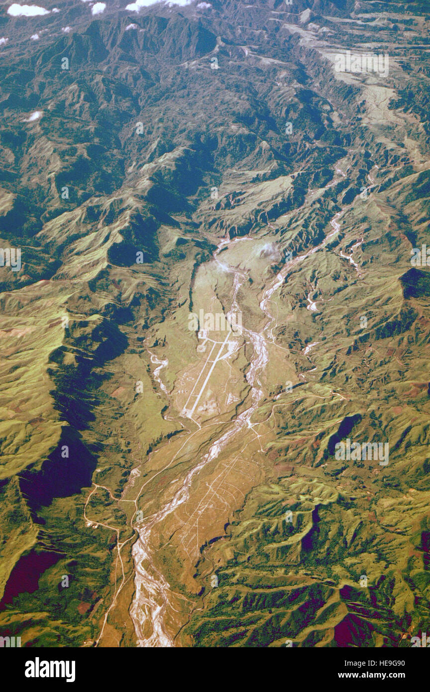 Aerial photograph showing the layout and infrastructure of a mock ...