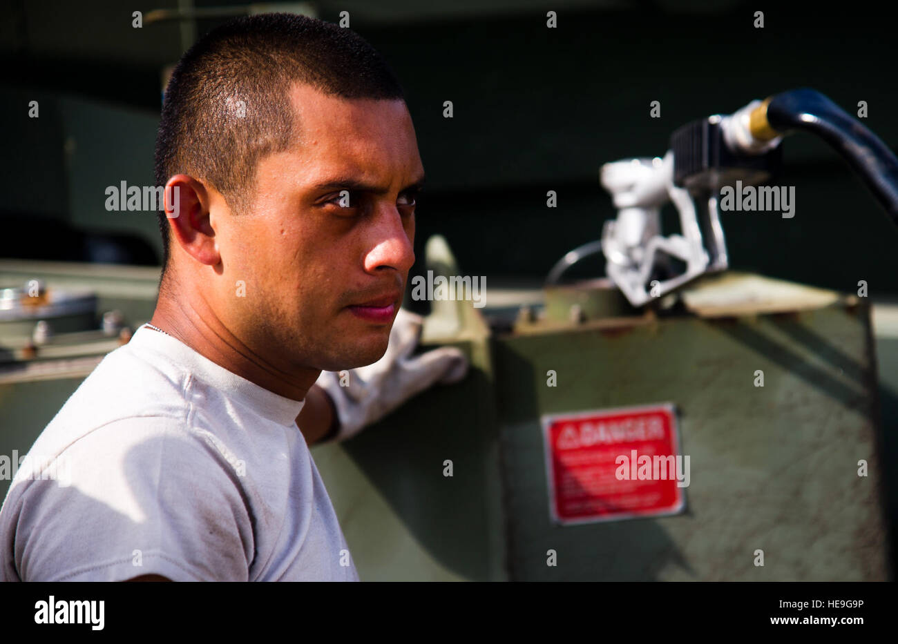 U.S. Army Spc. Michael Gil, 688th Rapid Port Opening Element cargo ...