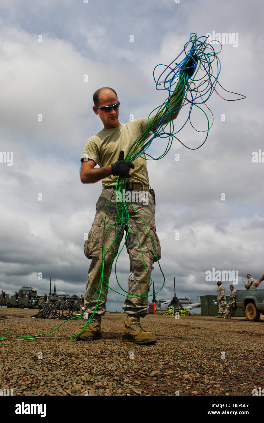 U.S. Air Force Staff Ben Meltzer from the Joint Task Force-Port Opening ...