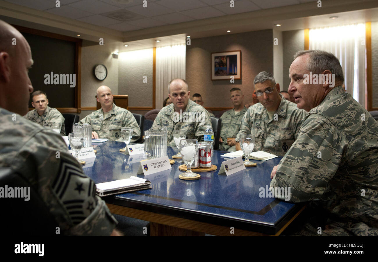 Air Force Chief of Staff Gen. Mark A. Welsh III meets with 90th Missile ...