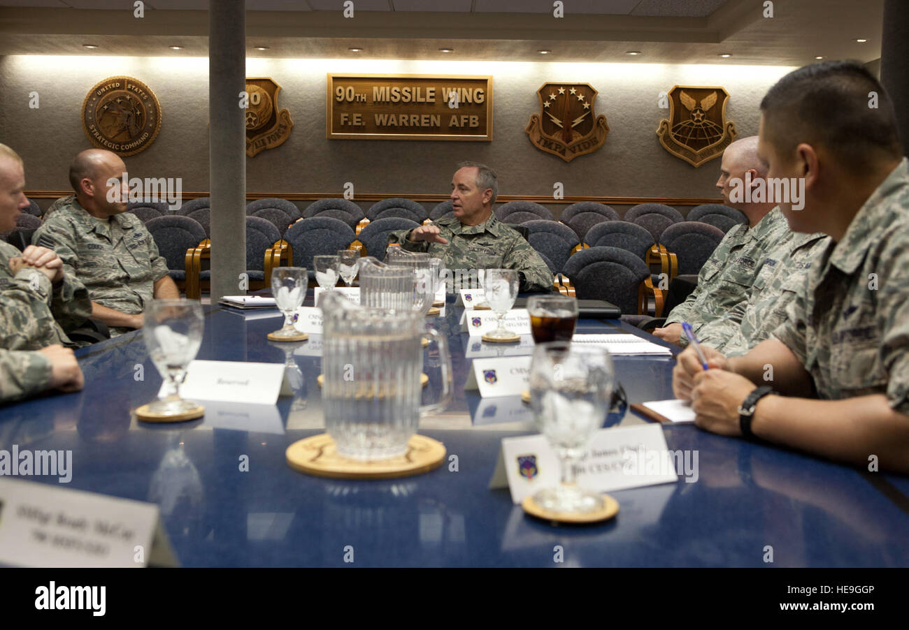 Air Force Chief of Staff Gen. Mark A. Welsh III meets with 90th Missile Wing's Top Three ...