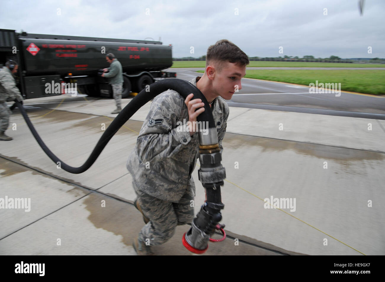 U.S. Air Force Airman 1st Class Dustin Spies, 100th Logistics Readiness ...