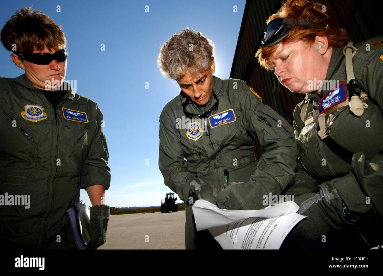 From left, U.S. Air Force Tech. Sgt. Angie Poole, an aero medical ...