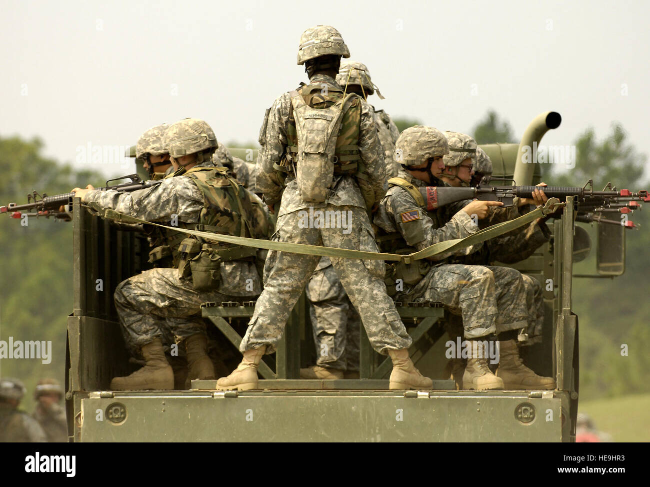 U.S. Army recruits conduct a live-fire convoy exercise at Fort Jackson ...