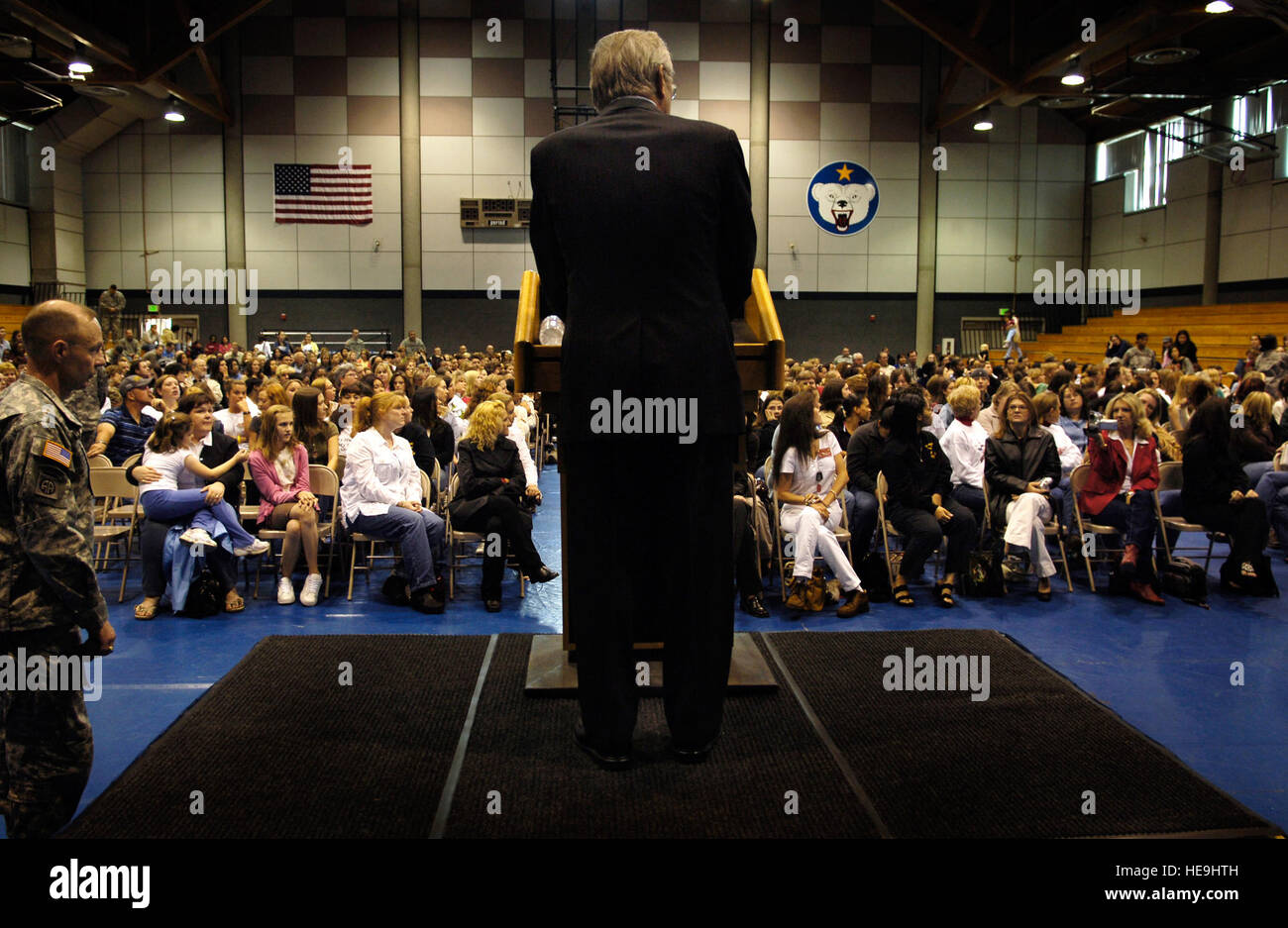 The Secretary of Defense meets with family members of the 172nd Stryker ...