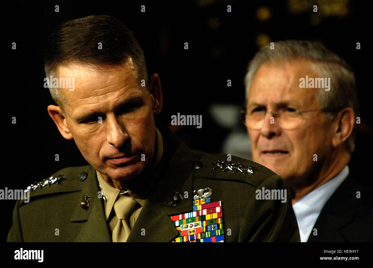 Secretary of Defense, Donald H. Rumsfeld, and Gen. Peter Pace, chairman ...