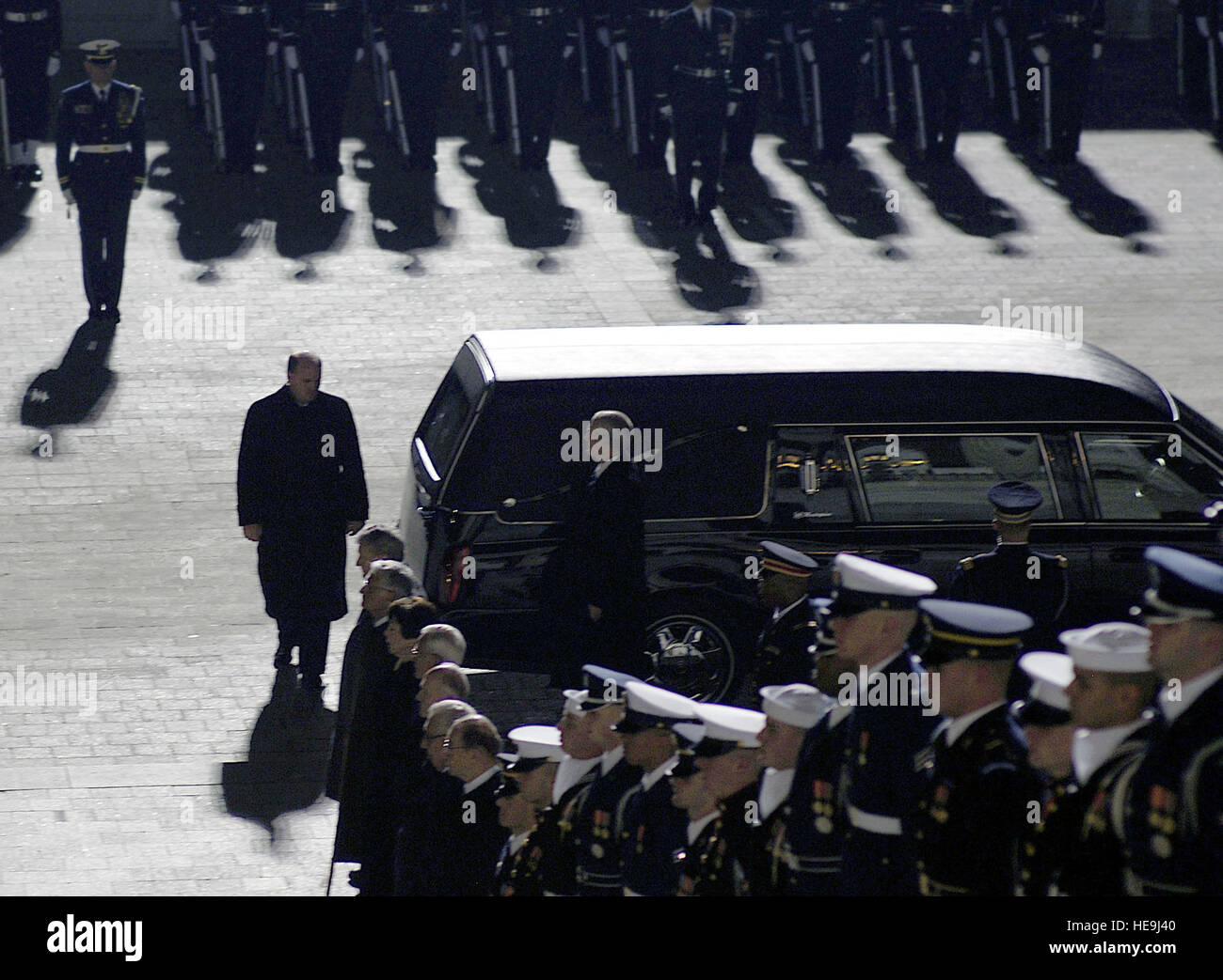The casket containing the body of former U.S. President Gerald Ford ...