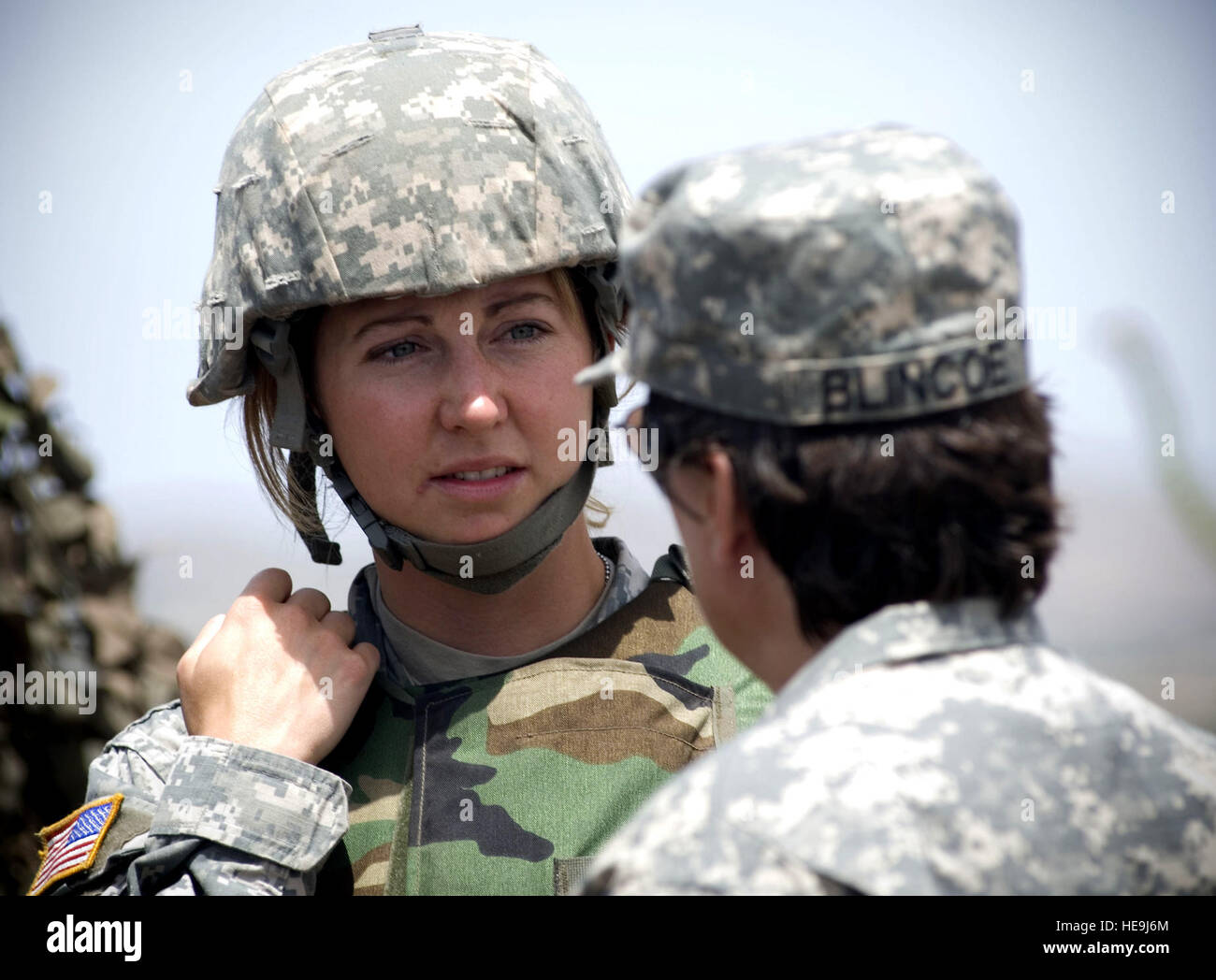 U.S. Army Spc. Sara Fletcher, assigned to the entry identification team ...