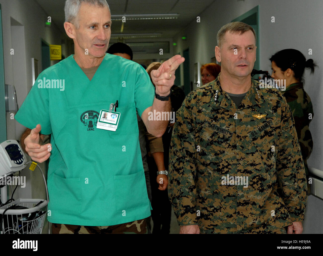 Navy Dr. (Lt. Cmdr.) William Fitzpatrick shows Marine Corps Gen. James ...