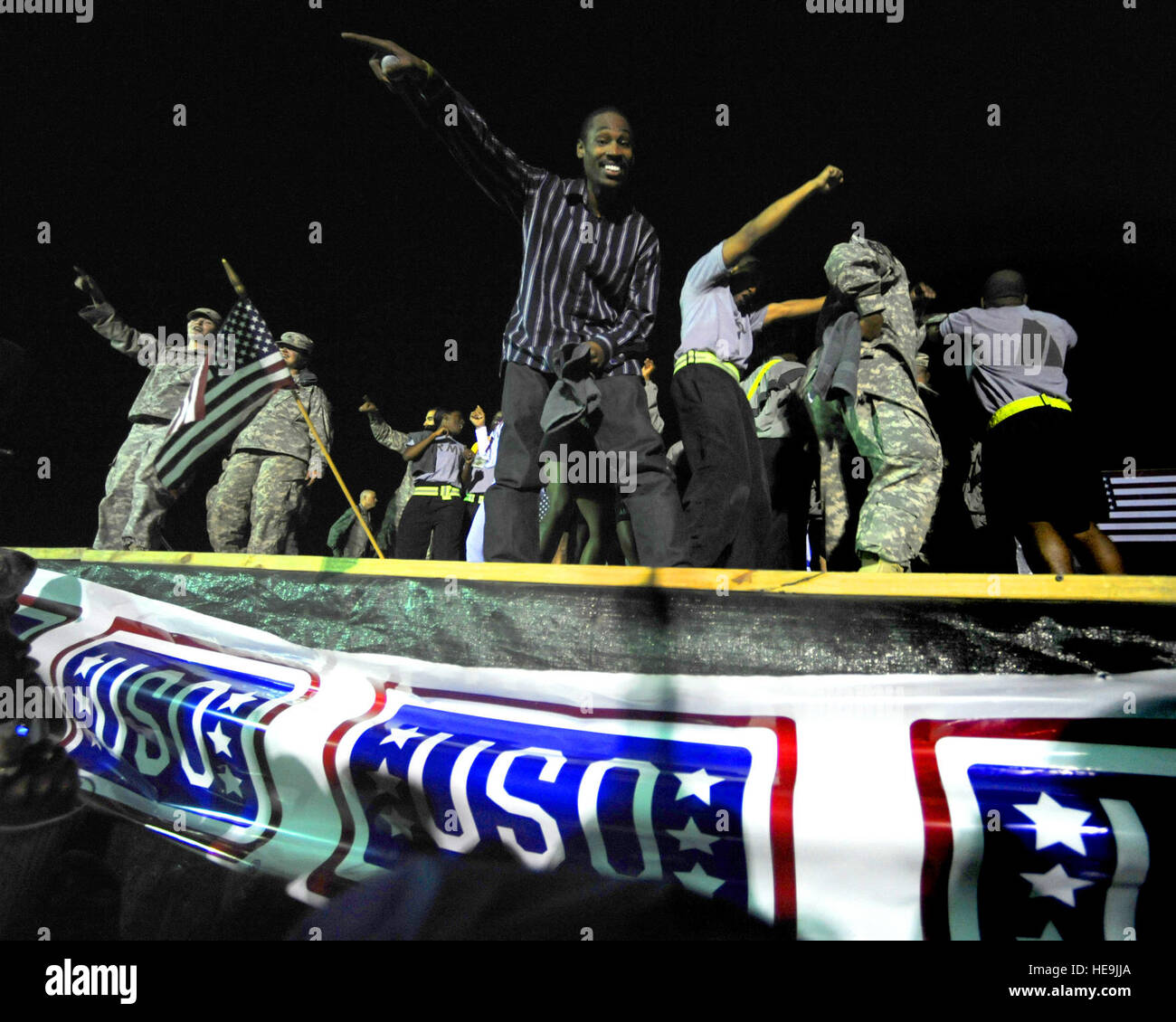 Rapper D-Roc of the duo The Ying Yang Twins performs during a USO show ...
