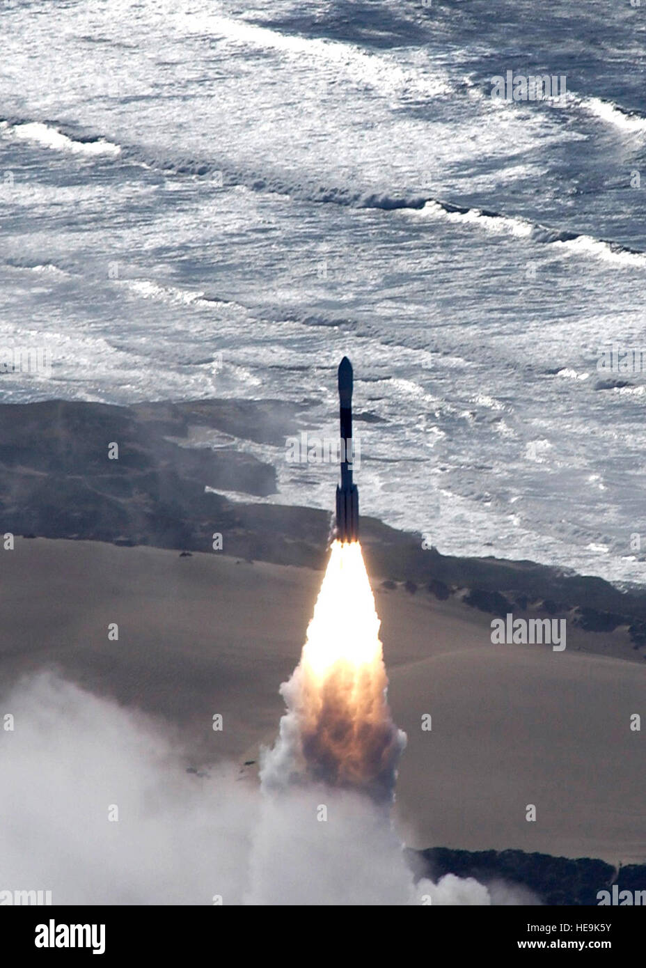 A Delta II rocket carrying a National Reconnaissance Office satellite ...
