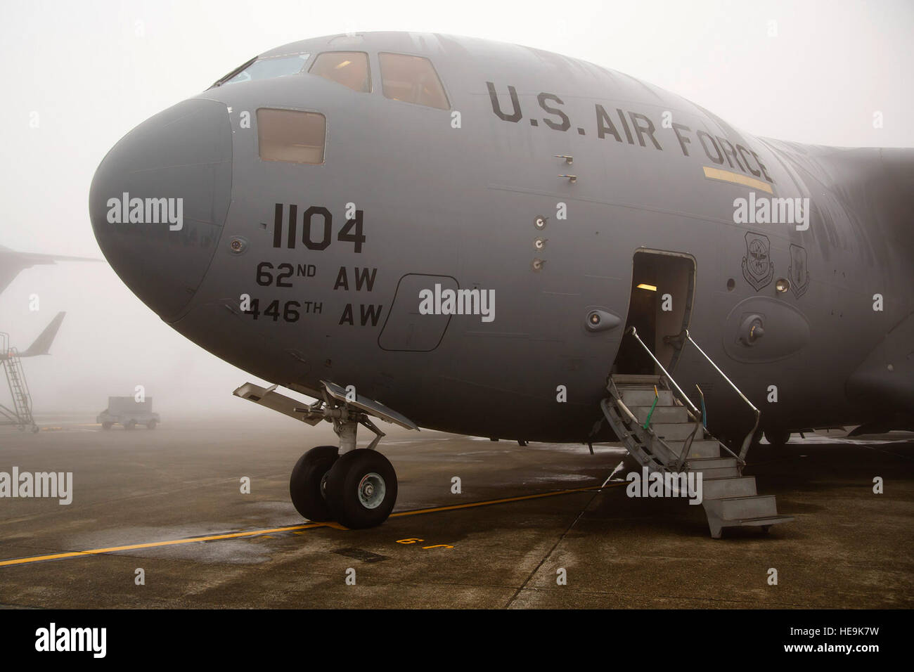 A McChord Field C-17 Globemaster III on a cloudy day, Jan. 21, 2015 ...