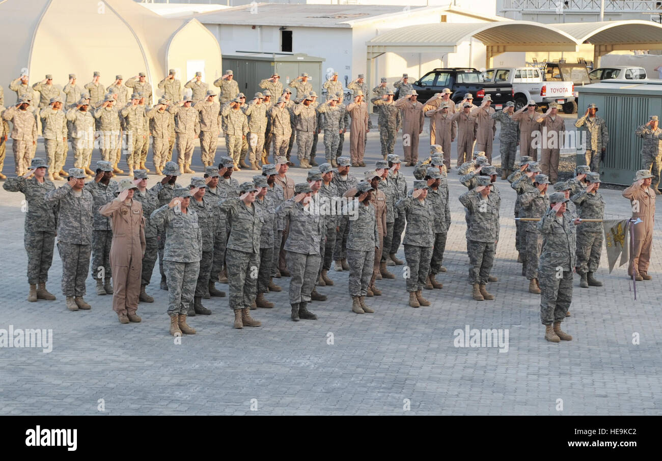 Female Airmen and Soldiers stand in an all-women formation as part of a ...