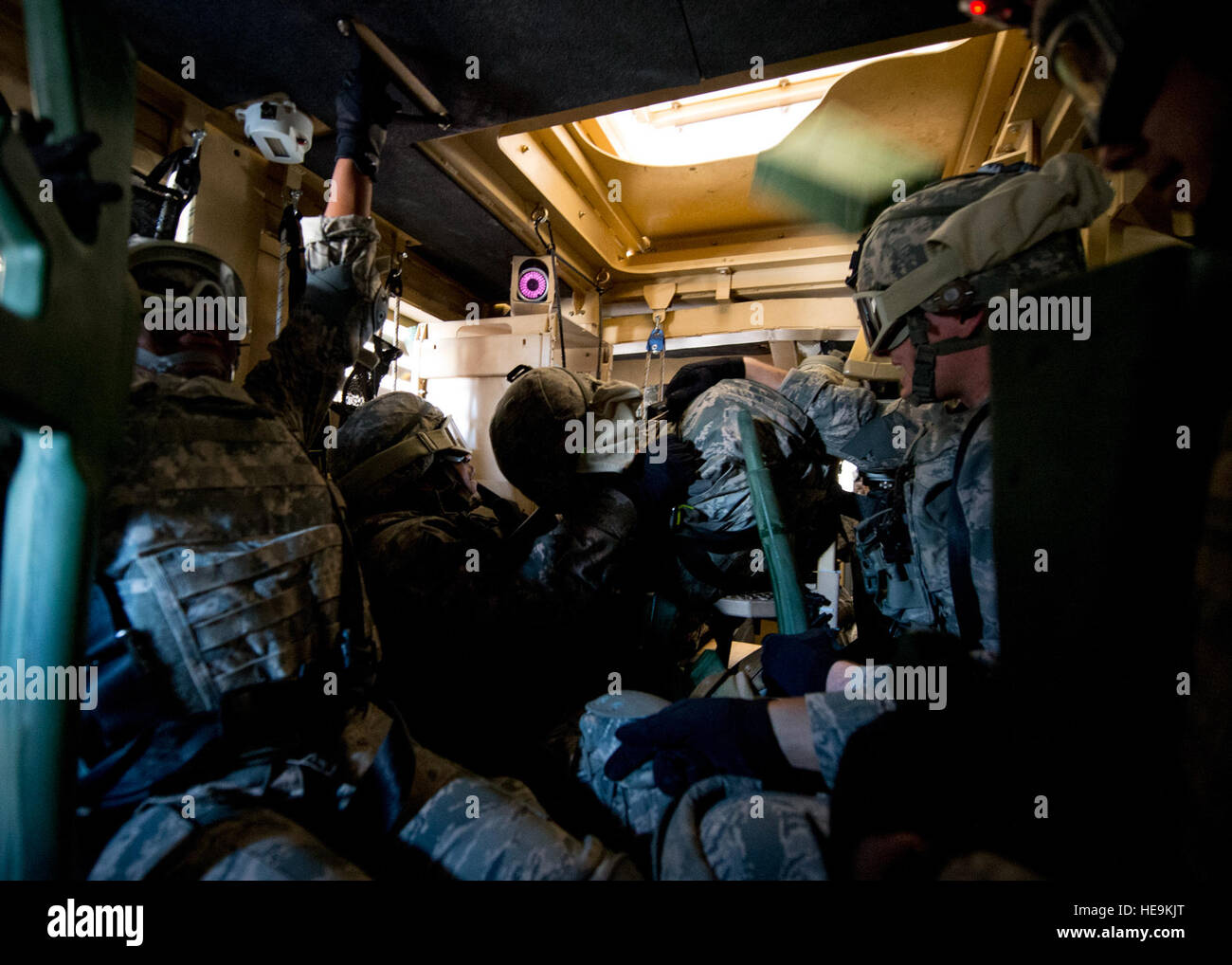 Security Forces Airmen participate in roleover egress training during ...