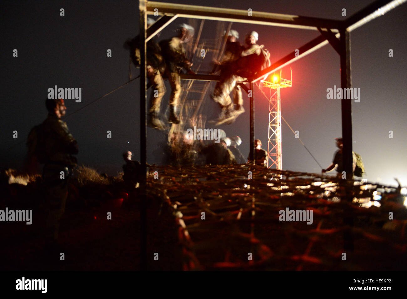 French Marines, 5th French Marine Regiment, use teamwork to complete an ...