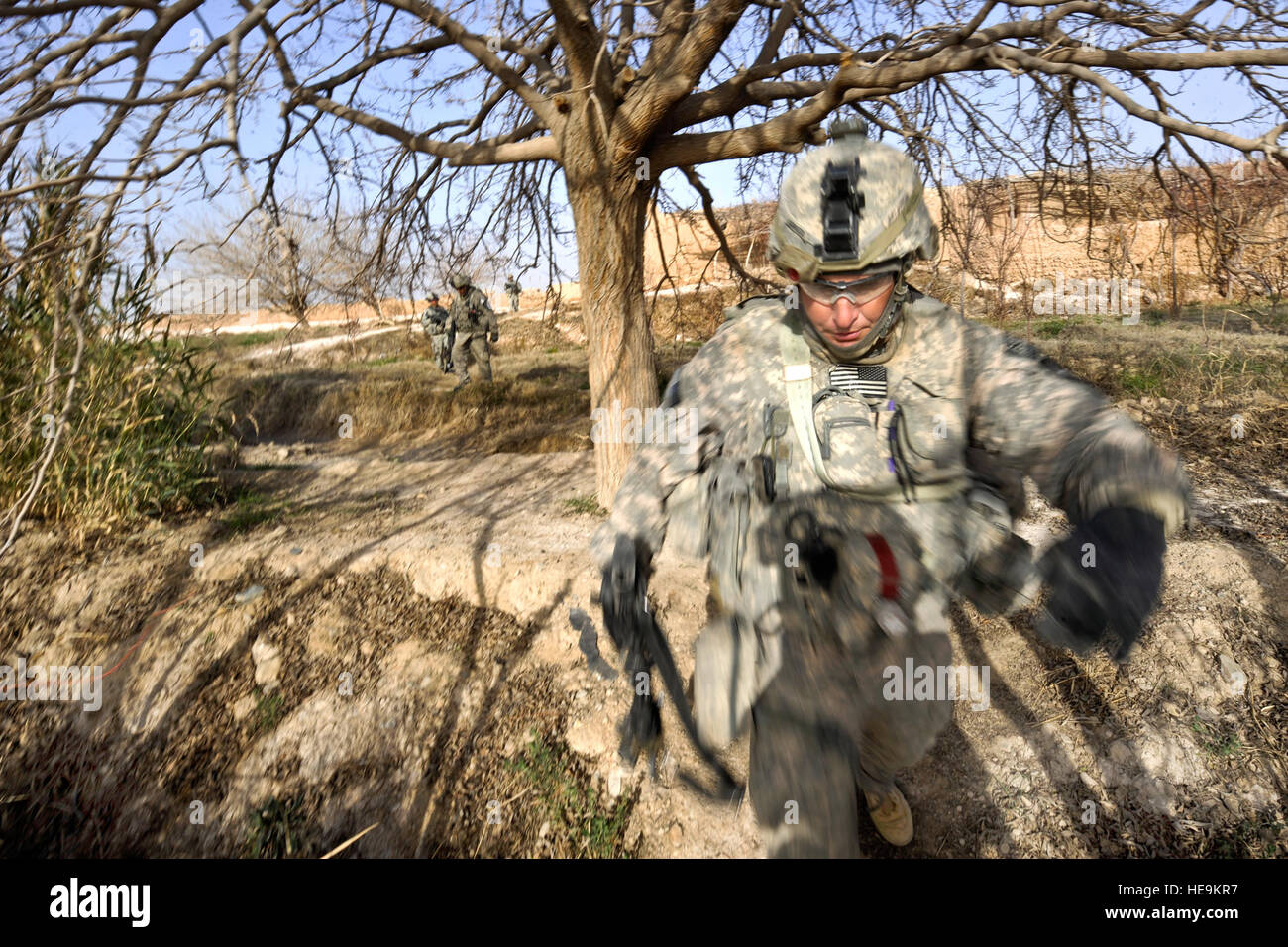 U.S. Army Spc. James Kirker, along with members of Alpha Company, 1st ...