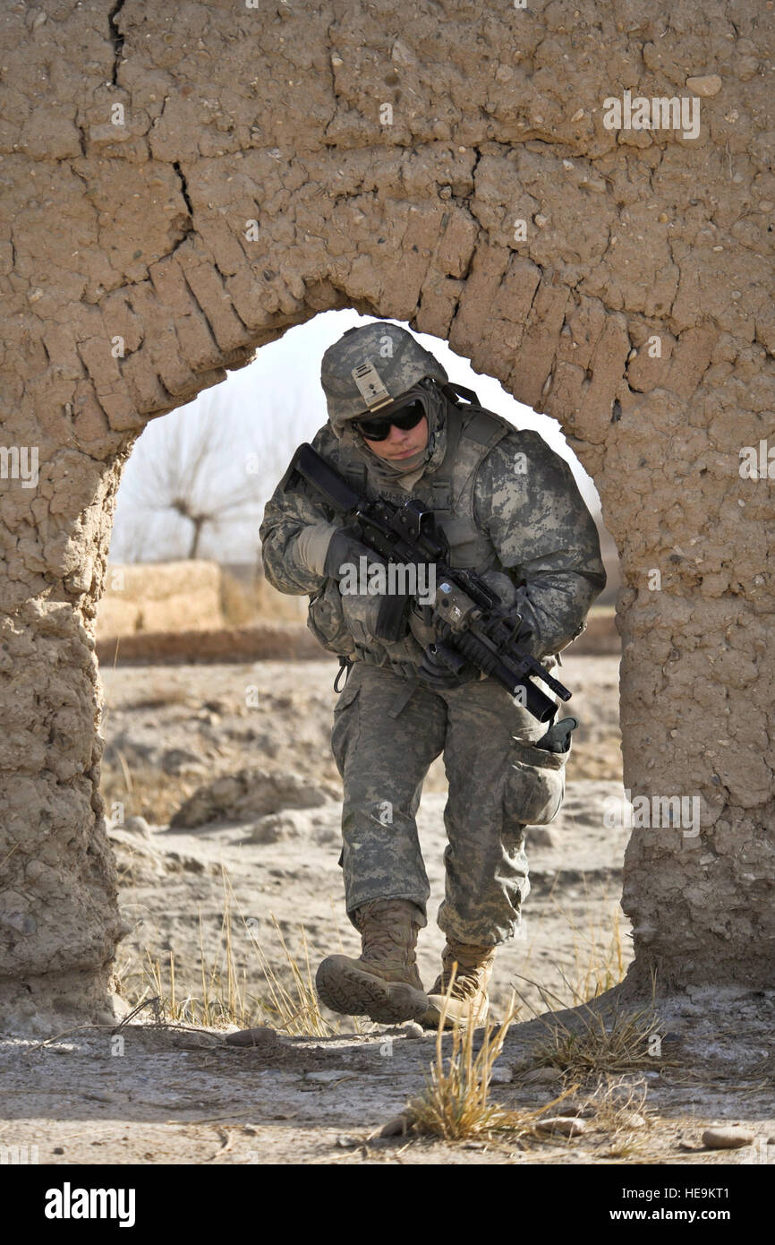 U.S. Army Pfc. Jonathan Gentry, from Alpha Company, 1st Battalion, 17th ...