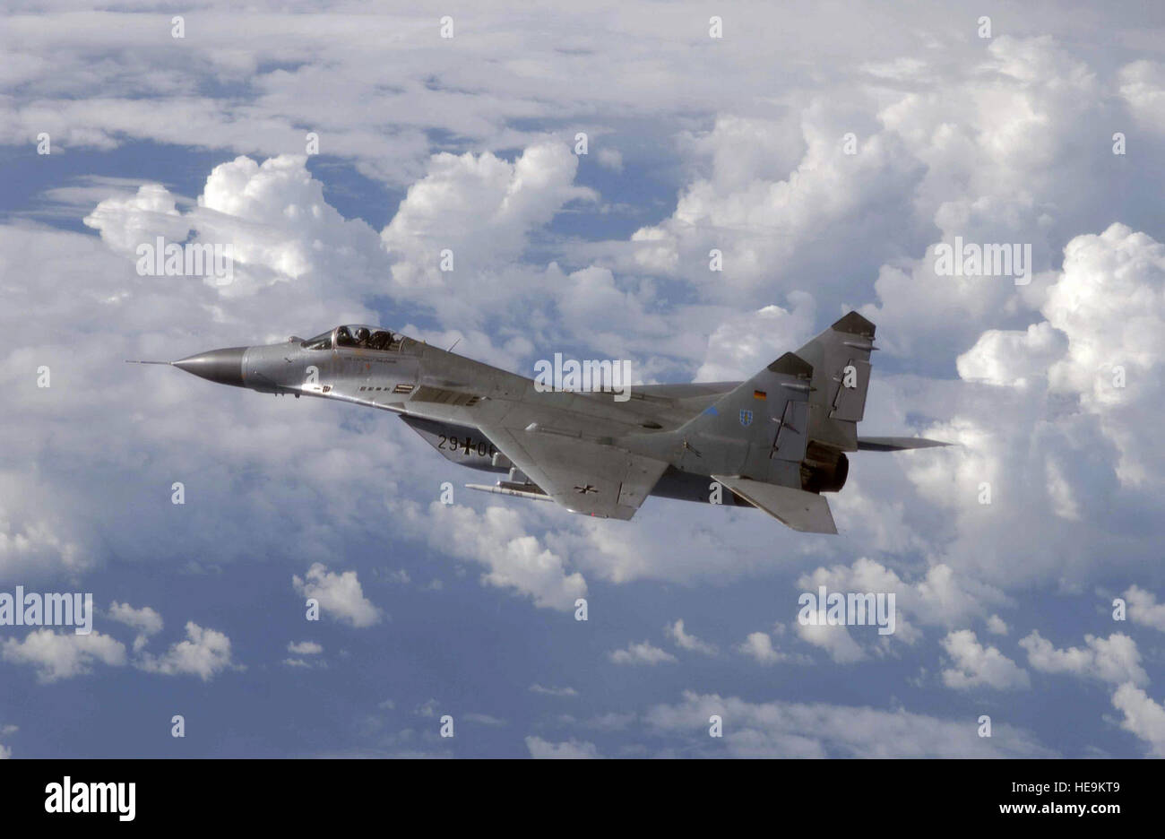 A Soviet-built MiG-29 Fulcrum fighter from Germany (DEU), flown by ...