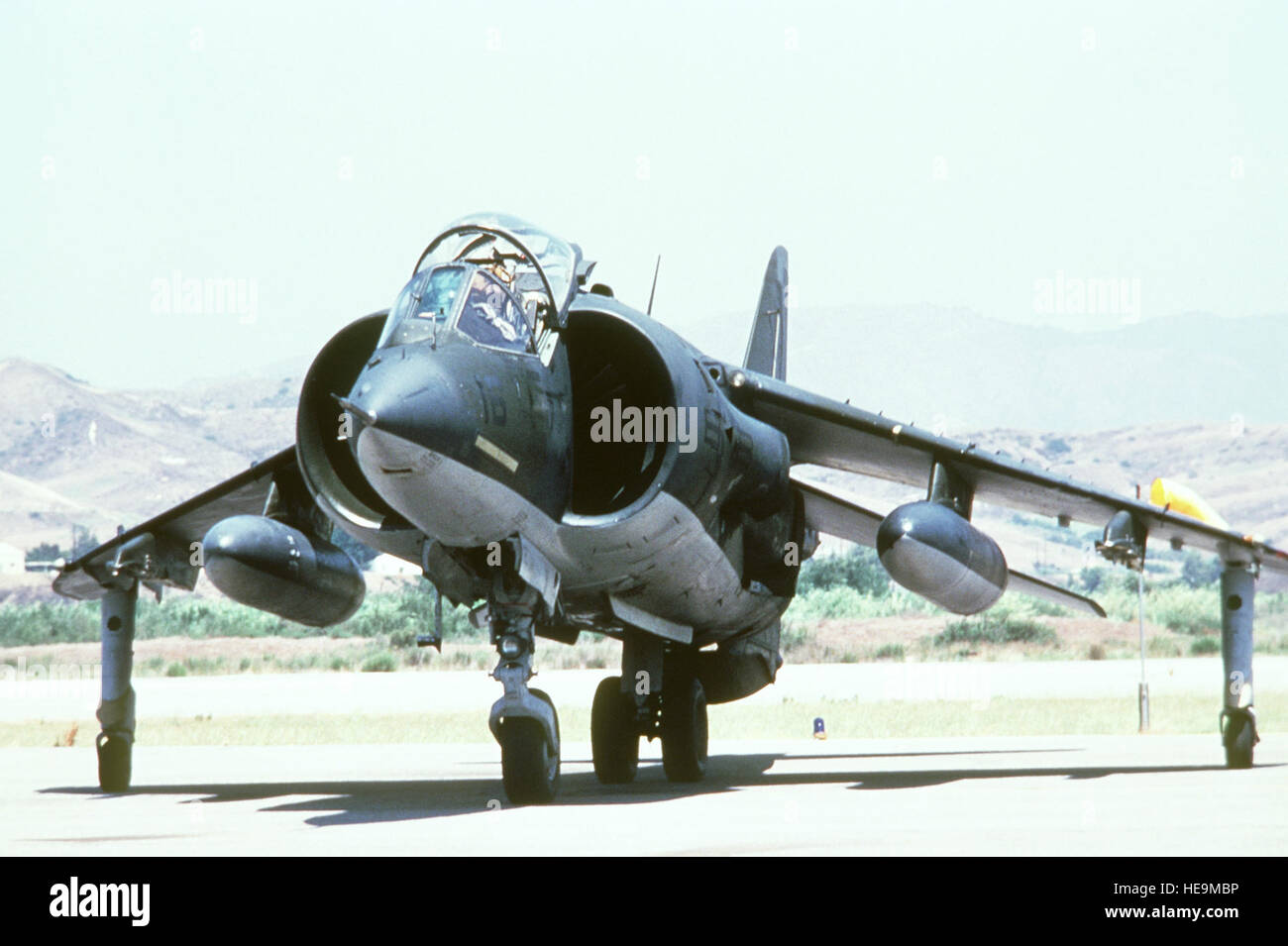 An AV-8A Harrier aircraft from Marine Attack Squadron 513 (VMA-513 ...