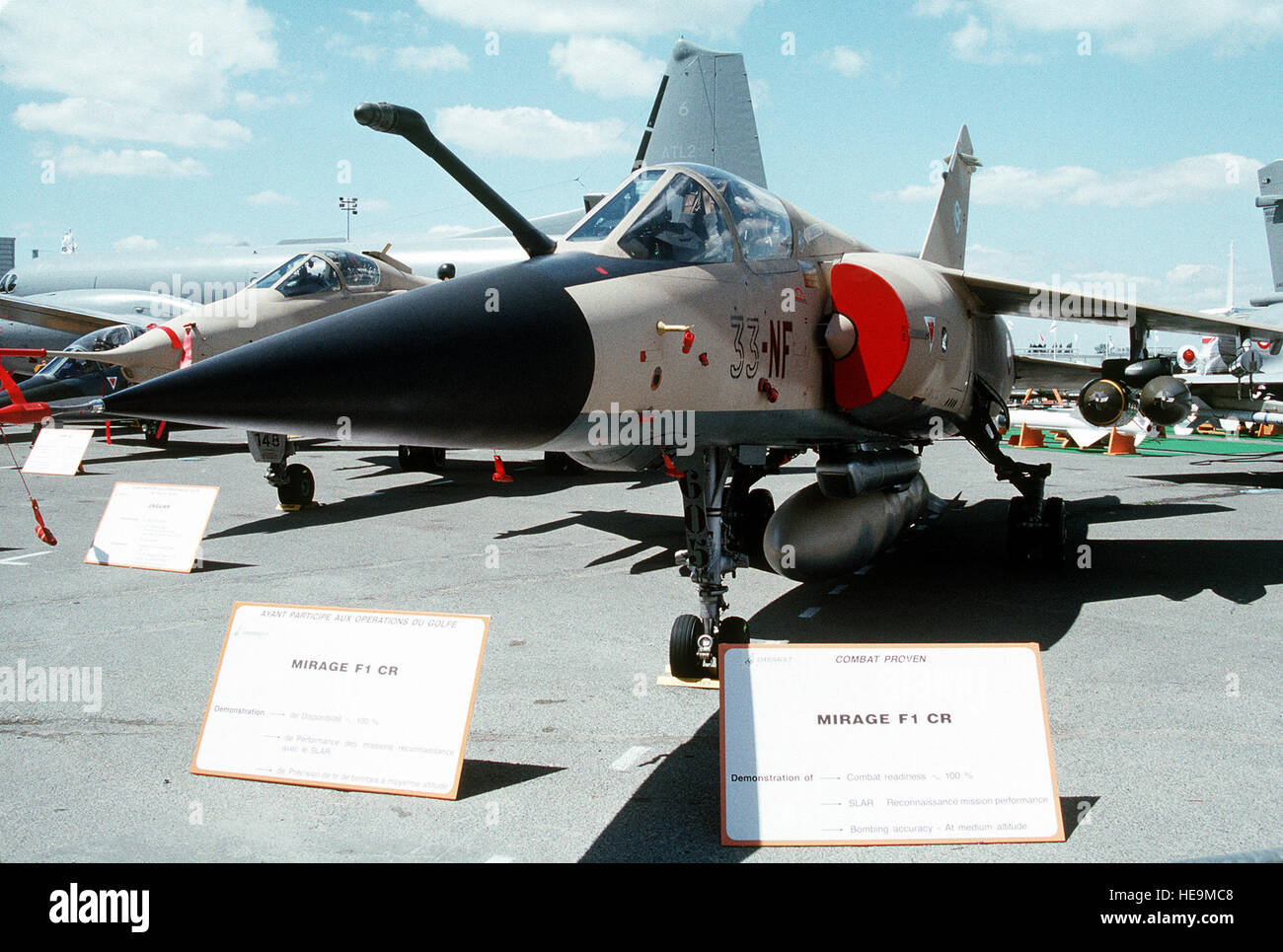 A French Mirage F-1 CR reconnaissance aircraft sits on display at the ...