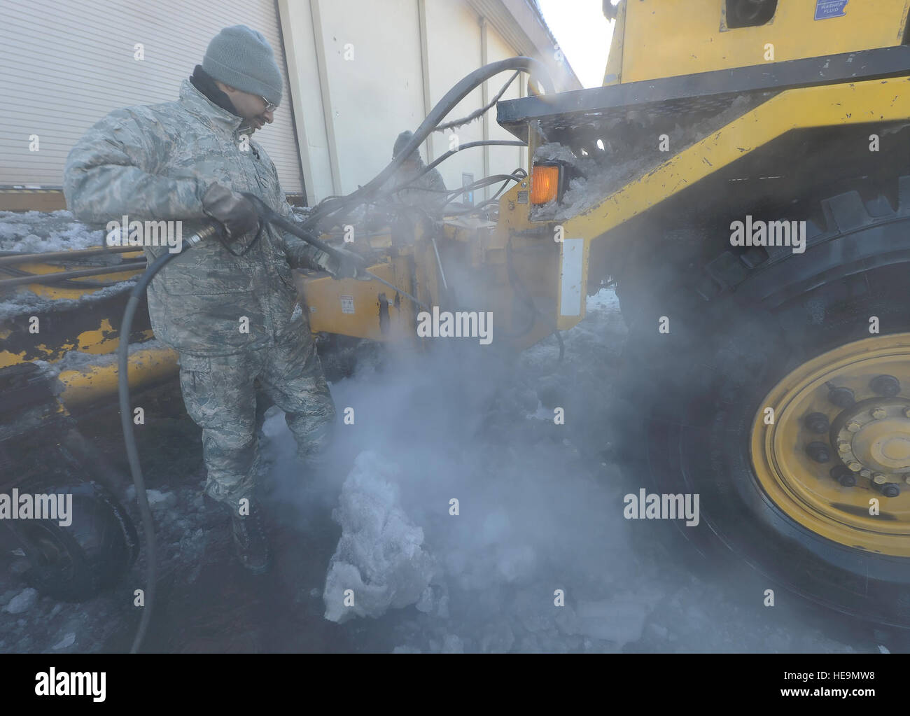Airmen from the 436th Civil Engineer Squadron clean snow removal ...