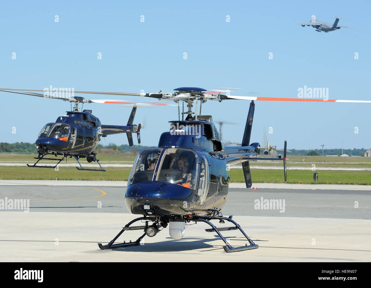 Two Delaware State Police Bell 407 helicopters return to Dover Air ...
