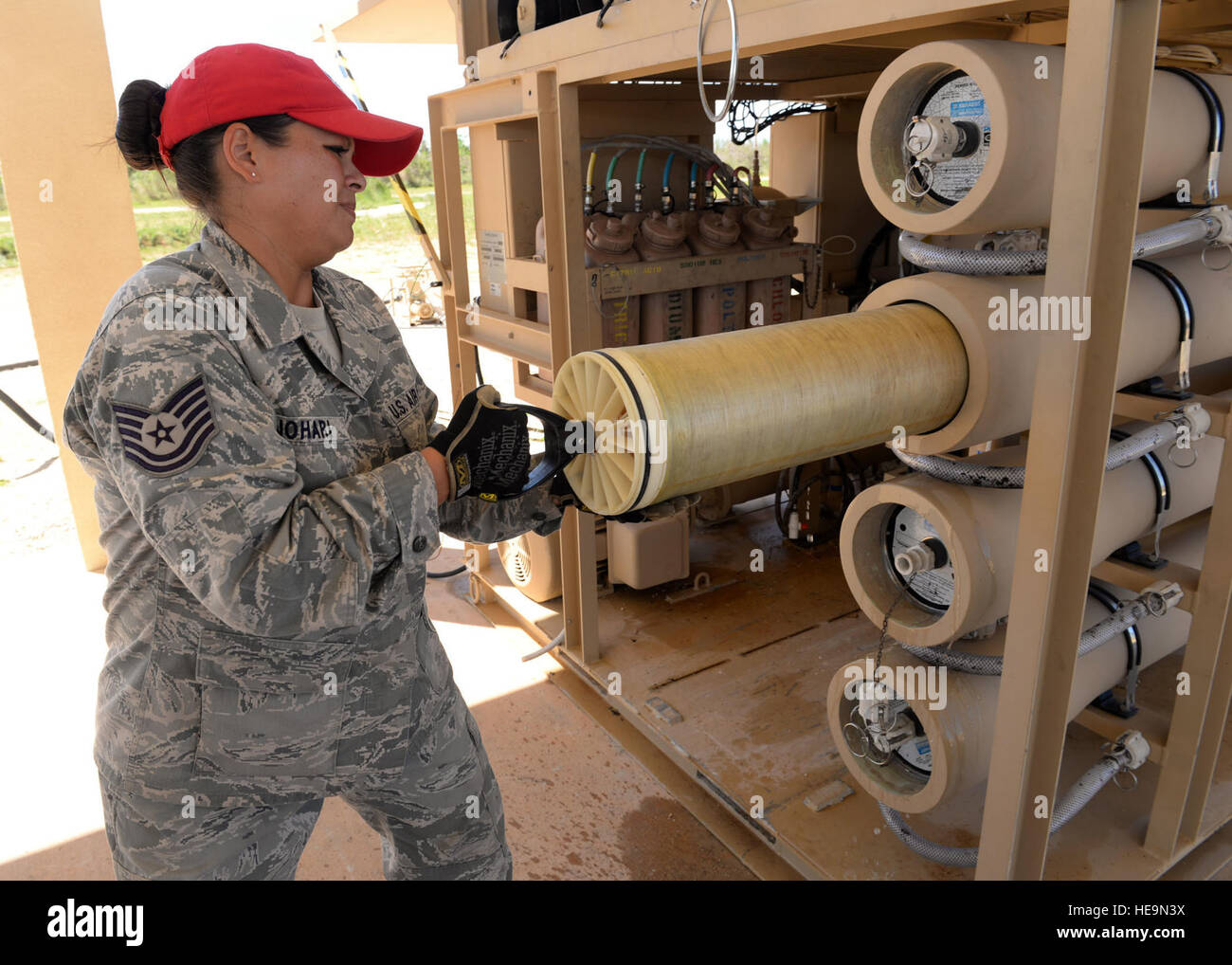 Tech. Sgt. Roshia Johari, 554th RED HORSE NCO in charge of water fuels ...