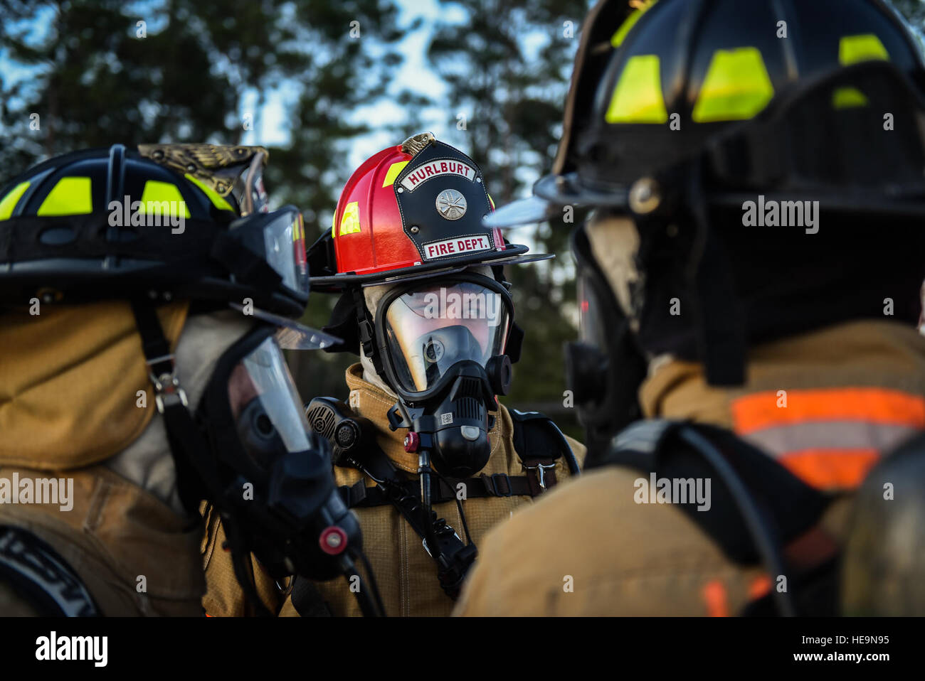 A group of firefighters with the 1st Special Operations Civil Engineer ...