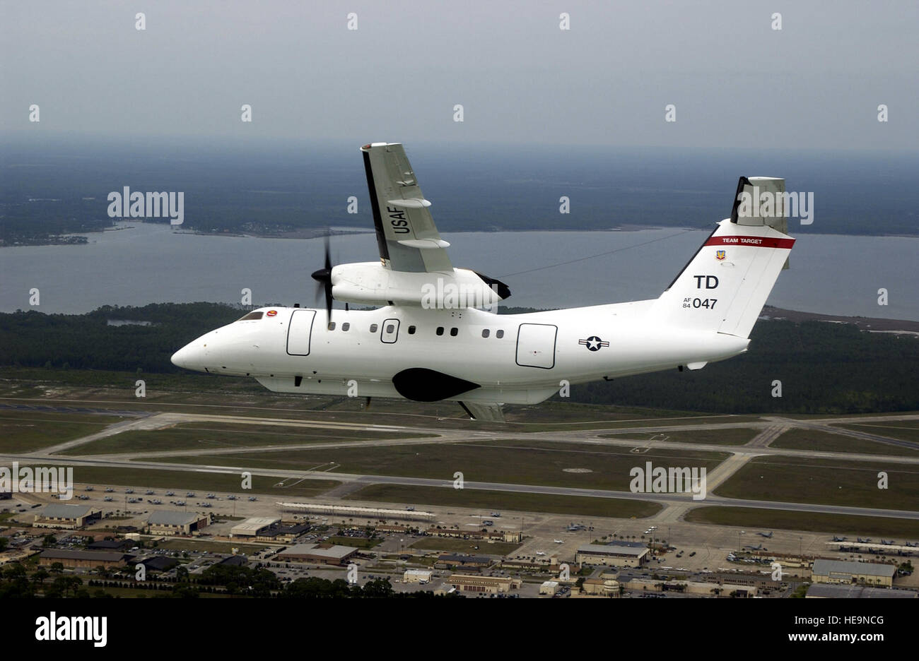 OVER TYNDALL AIR FORCE BASE, Fla. -- An E-9A Widget flies through the ...