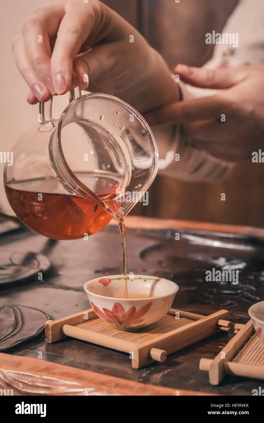 tea ceremony is performed by master Stock Photo - Alamy