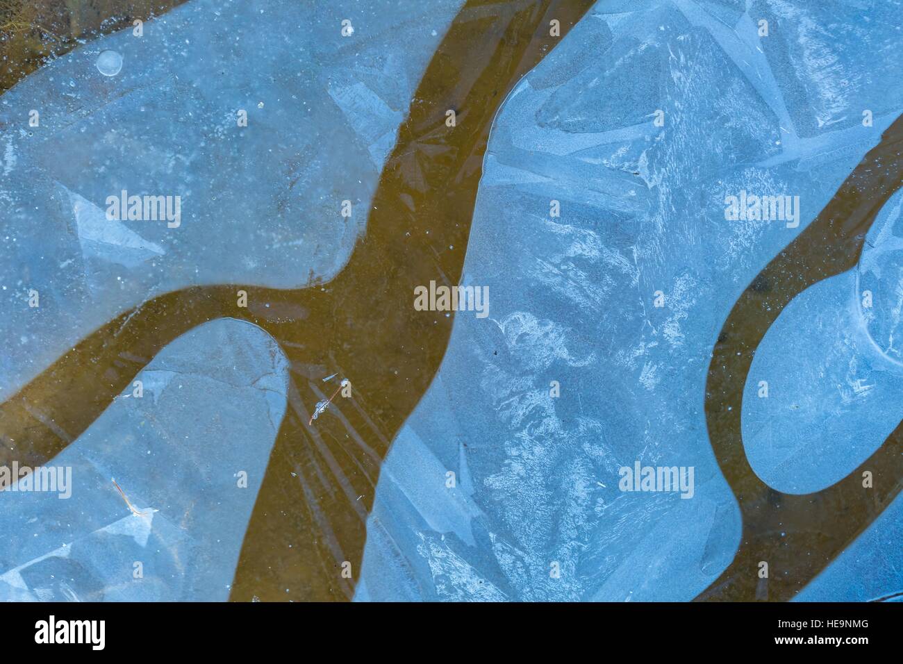 Ice on water texture. Close up of winter frozen water surface Stock ...