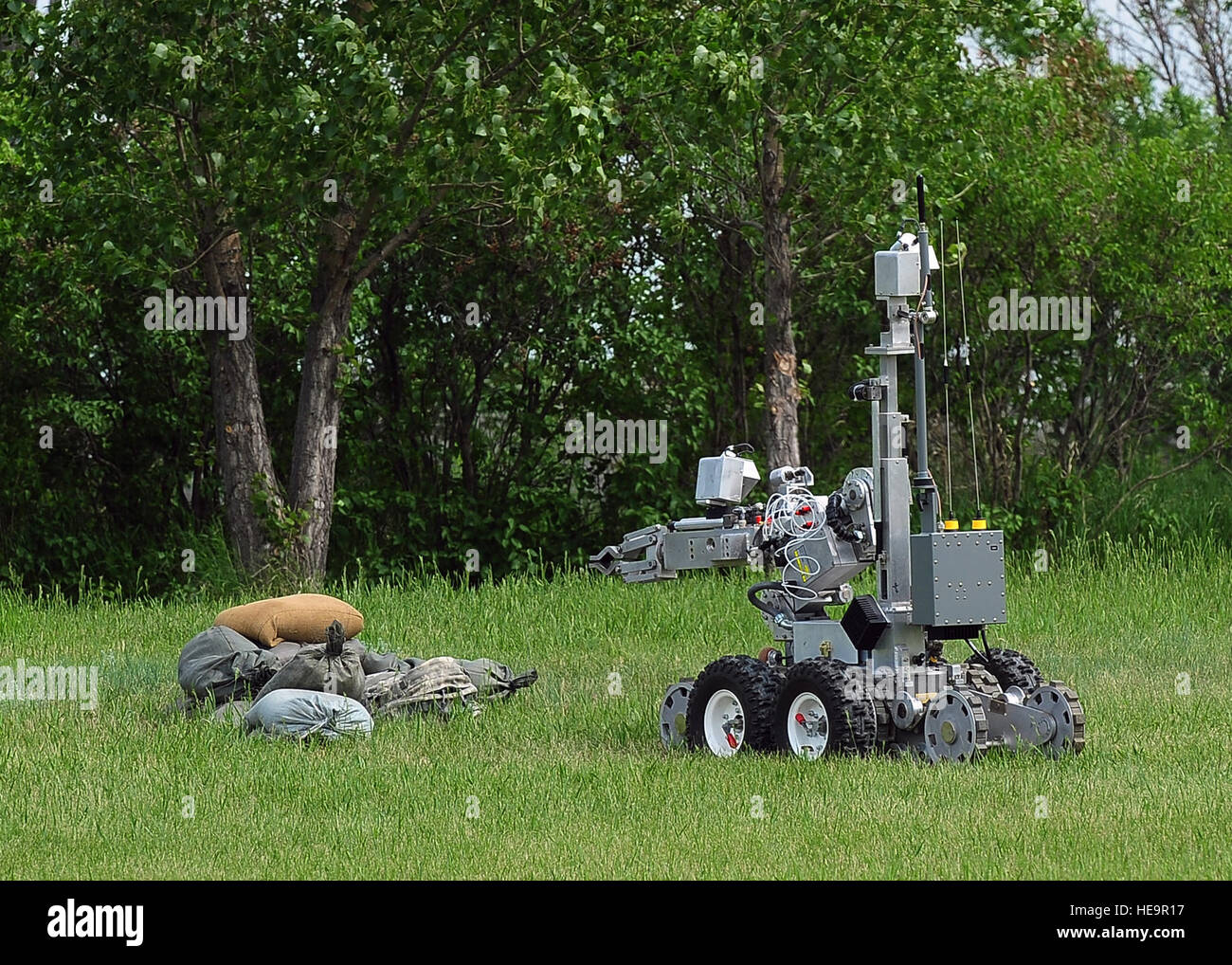 A Northrop-Grumman Remotec Andros F-6A robot is remotely operated by ...