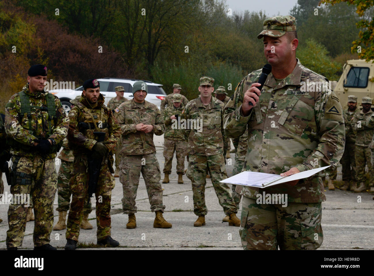 Command Sgt. Maj. Jeffrey Sweezer, assigned to the 7th Army Training ...