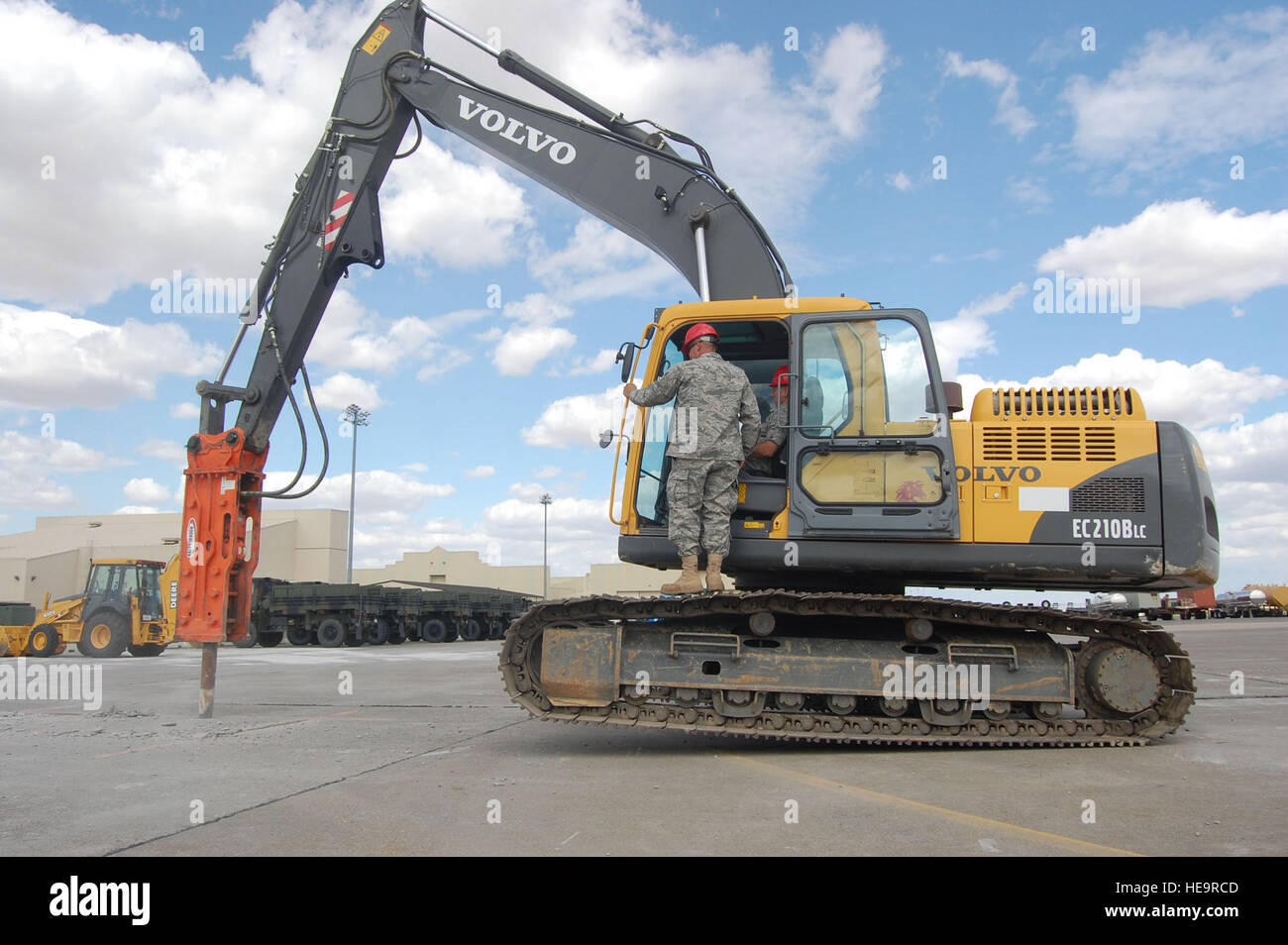 Maj. Gen. Floyd Carpenter, 8th Air Force vice commander, learns how to ...