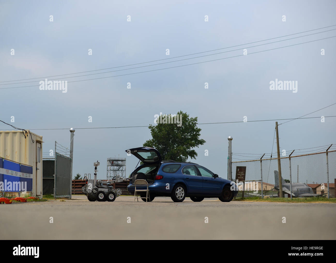 An Andros F6 robot approaches an improvised explosive device in the ...