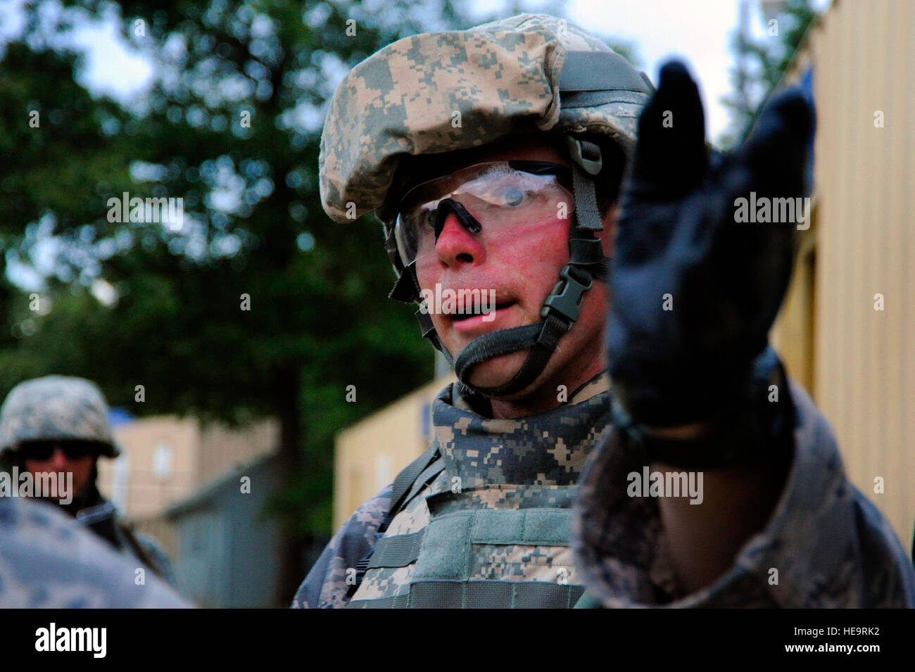 A U.S. Air Force airman, from the 633rd Air Base Wing, Joint Base ...