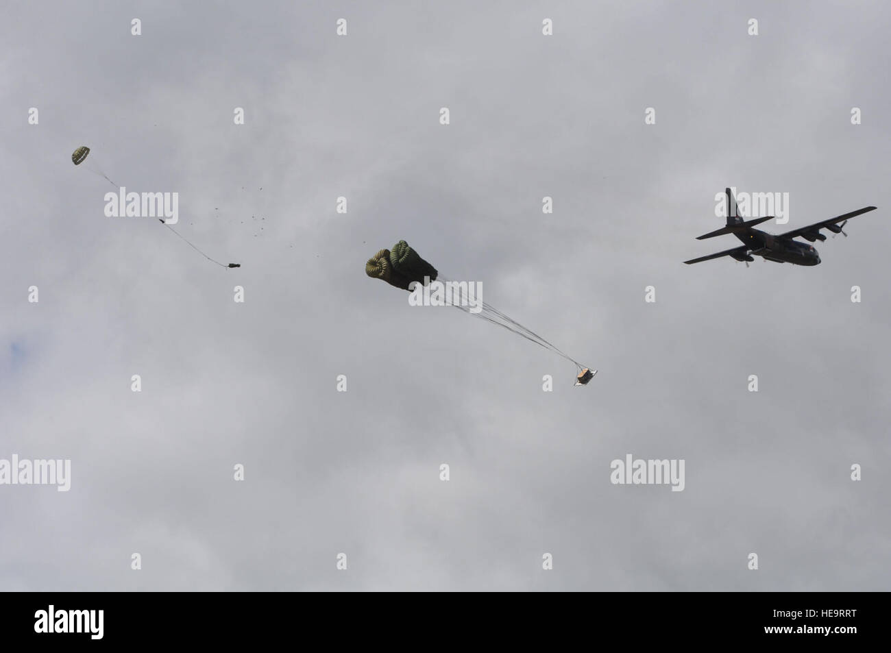OHAKEA, New Zealand -- An extraction parachute breaks away from the ...