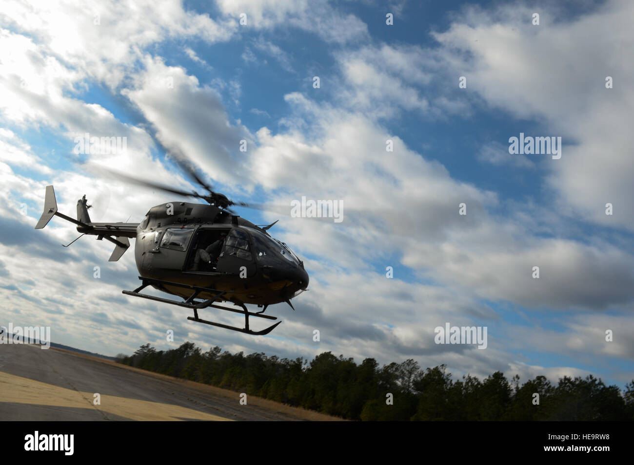 A UH-72A "Lakota" helicopter from the United States Army 2nd Battalion ...