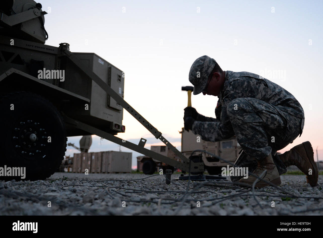 Pfc. Aaron Scott, 1st Combat Aviation Brigade multichannel transmission ...