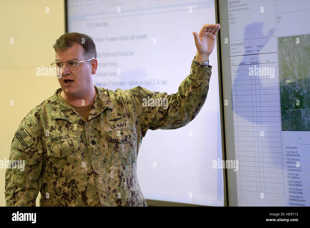 U.S. Navy Cmdr. Brian Knowles, current operations division chief, Joint ...