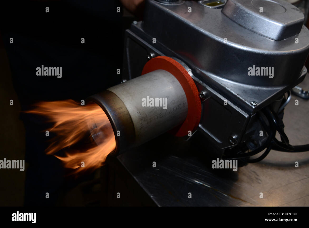 A Babington Airtronic burner functions during expeditionary kitchen ...