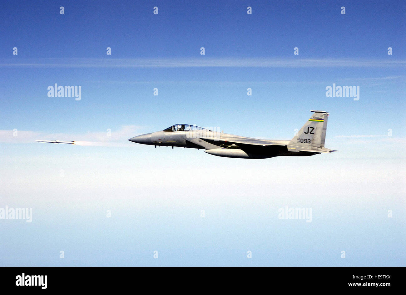 A US Air Force (USAF) F-15C Eagle aircraft assigned to the 122nd ...