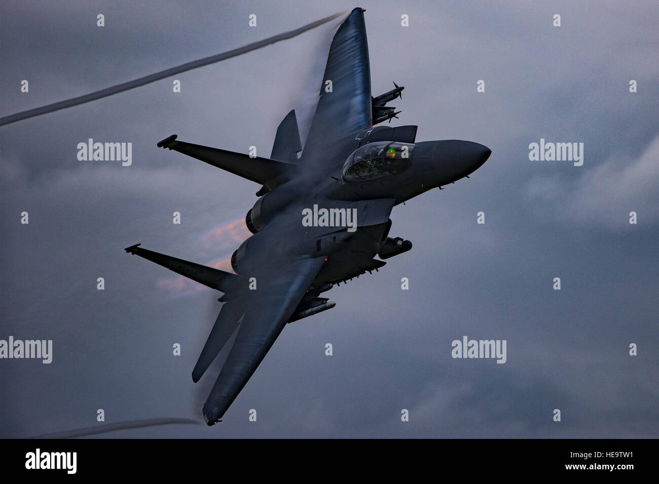 An F-15E Strike Eagle soars above Grand Bay Bombing and Gunnery Range ...