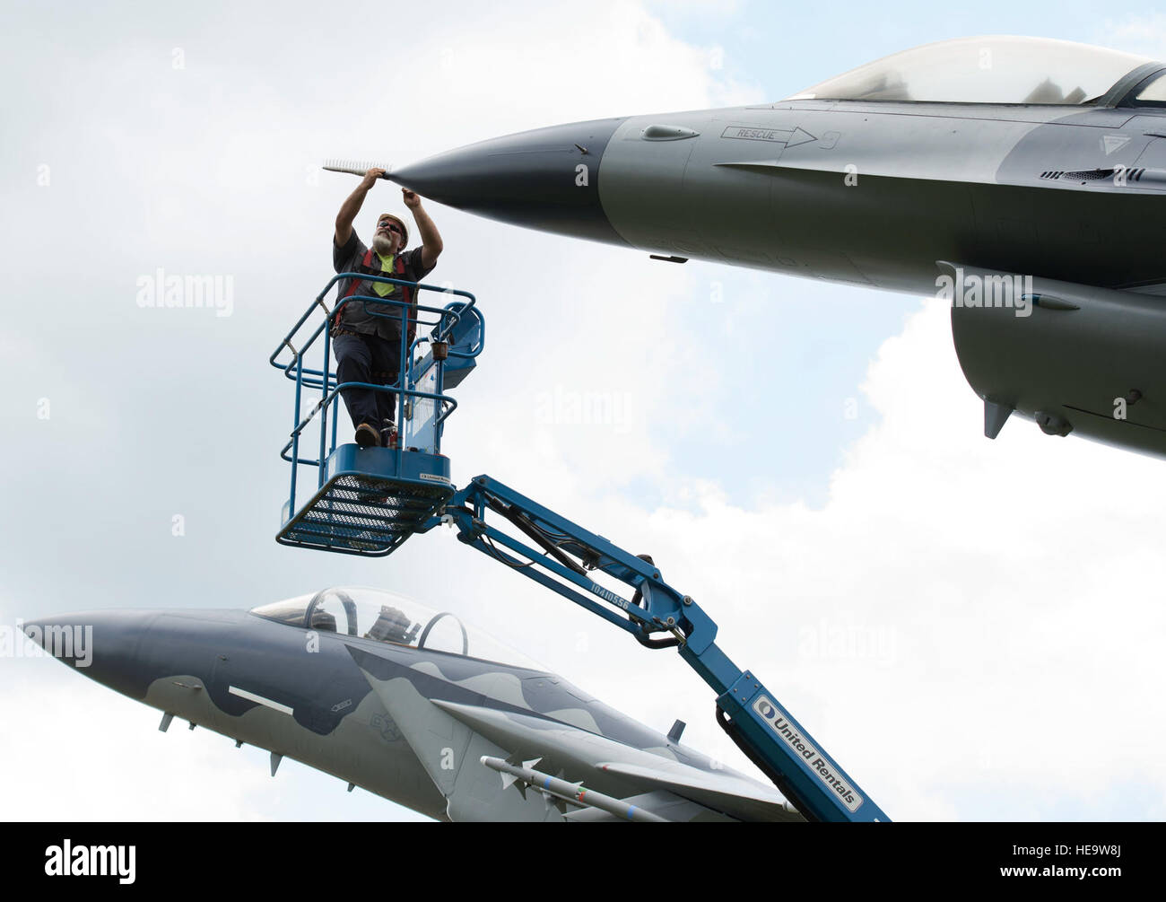 A contractor for the 88th Civil Engineering Group customizes bird wire ...