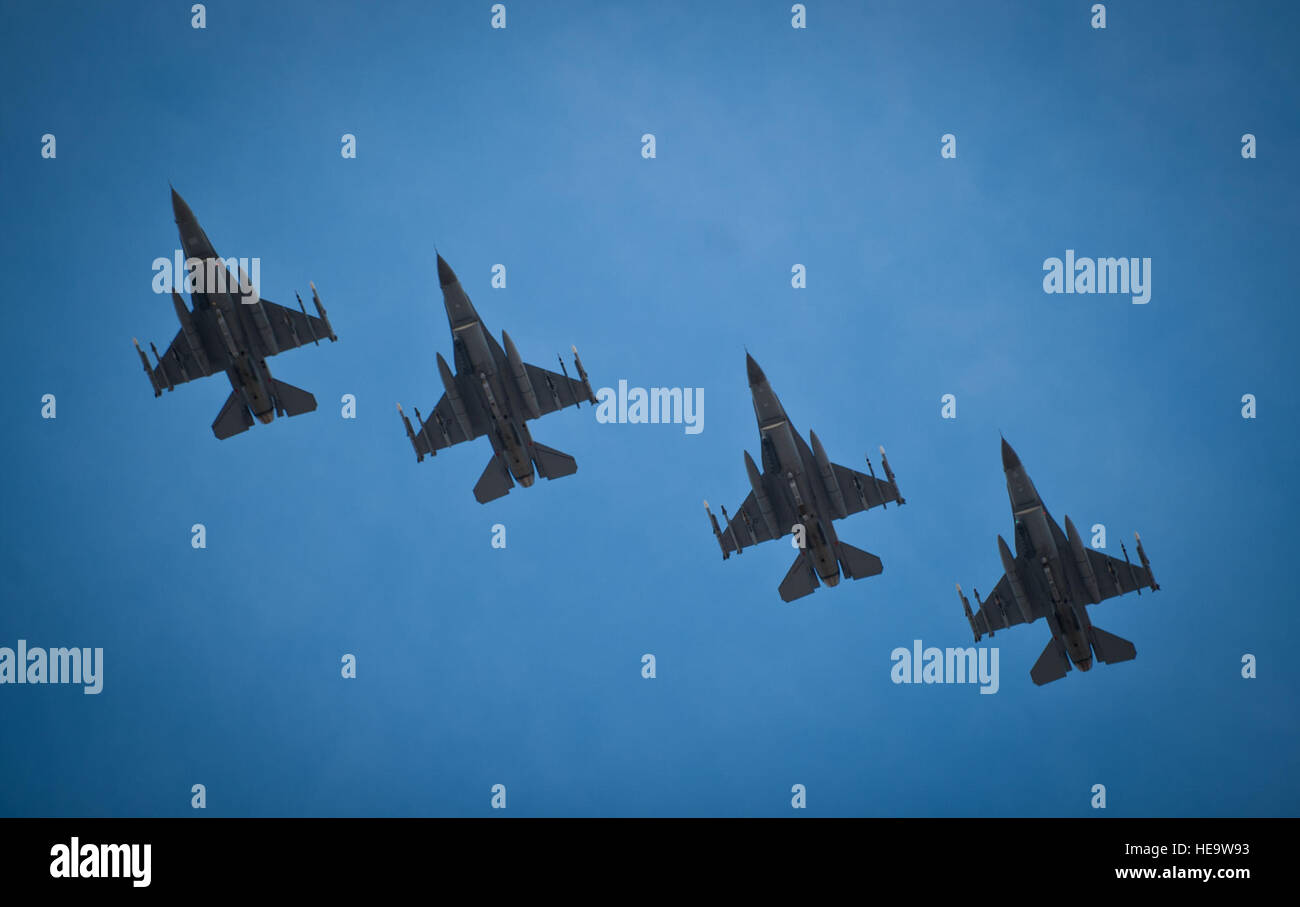 F-16 Fighting Falcons from the 140th Fighter Squadron, Buckley Air ...