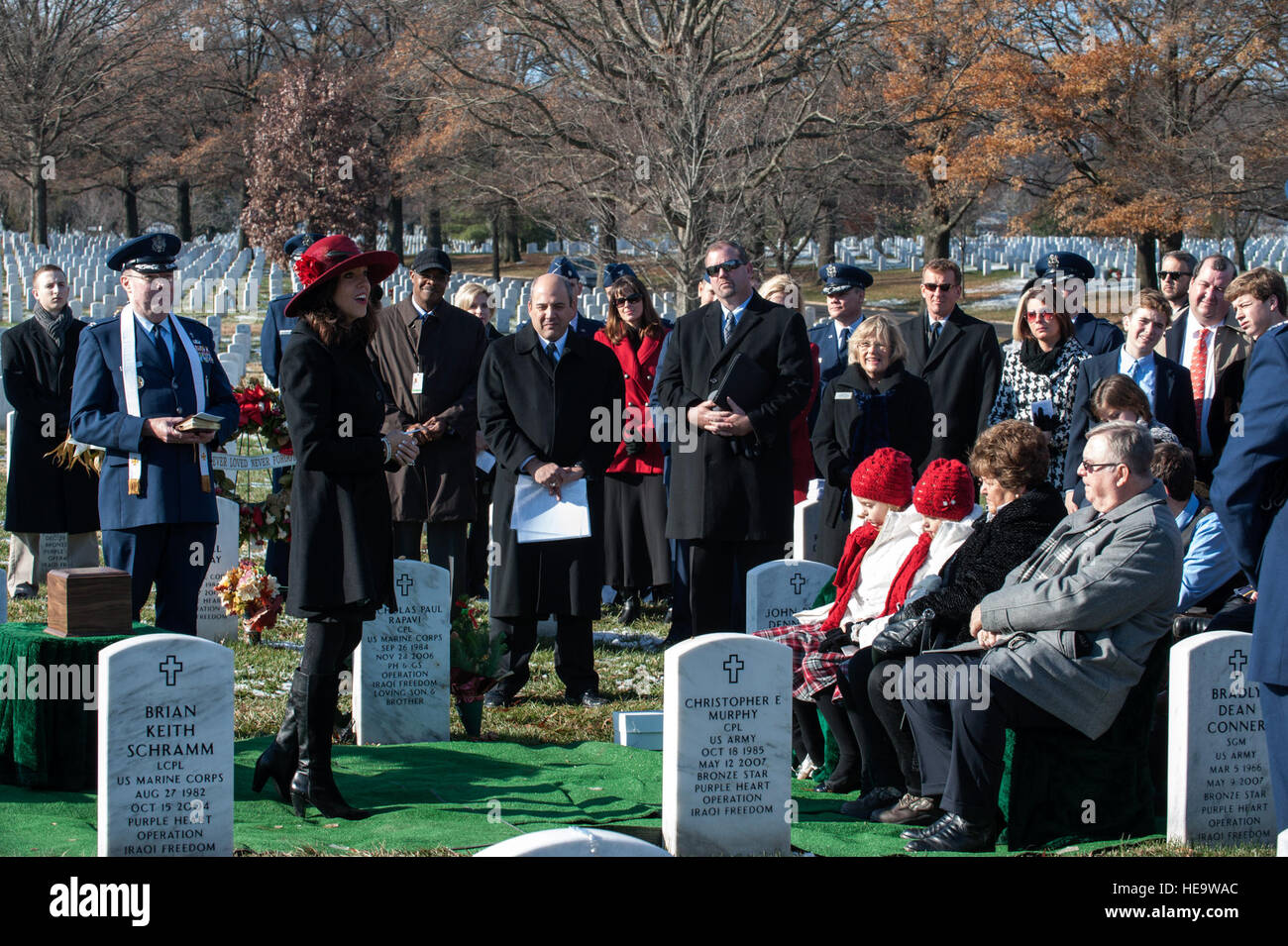 Ginger Gilbert Ravella, speaks during her late husband Maj. Troy ...