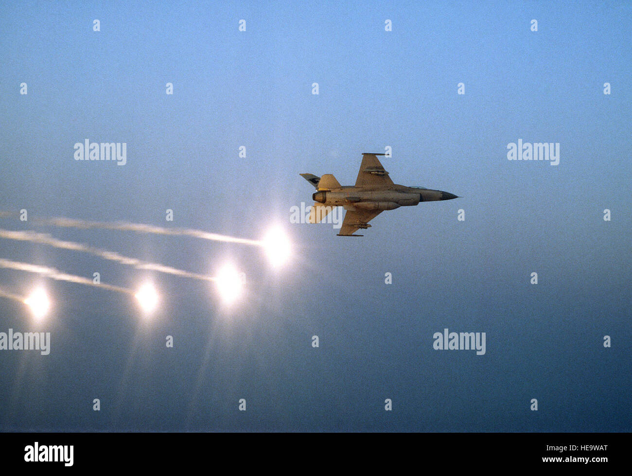 An 8th Tactical Fighter Wing F-16 Fighting Falcon aircraft releases ...