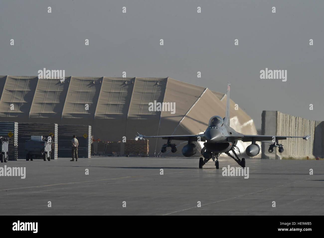 U.S. Air Force F-16 “Fighting Falcon” with the 100th Expeditionary ...
