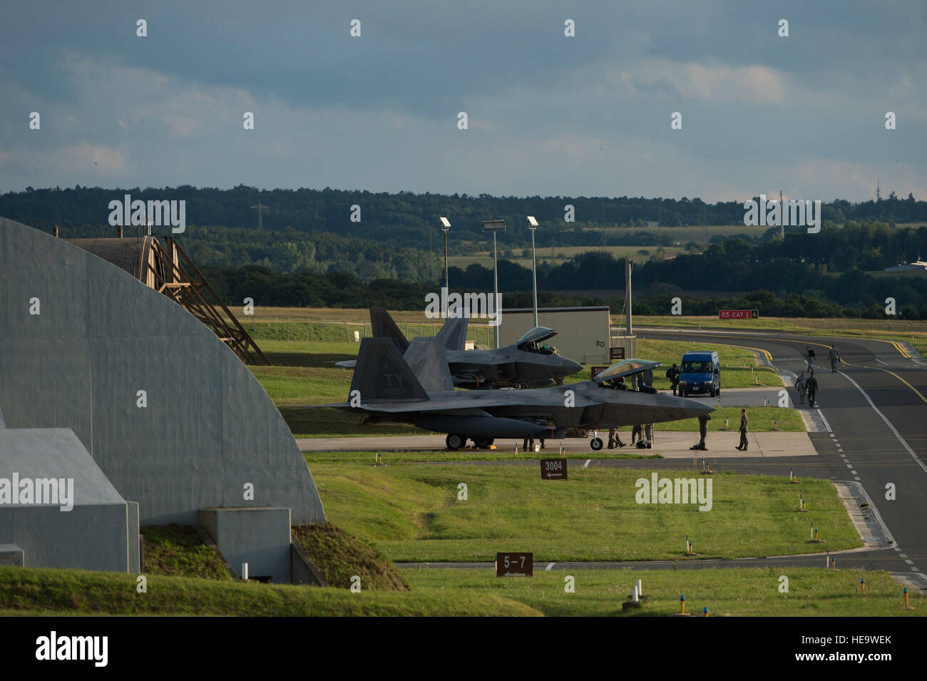 Members of the 95th Fighter Squadron from Tyndall Air Force Base, Fla ...